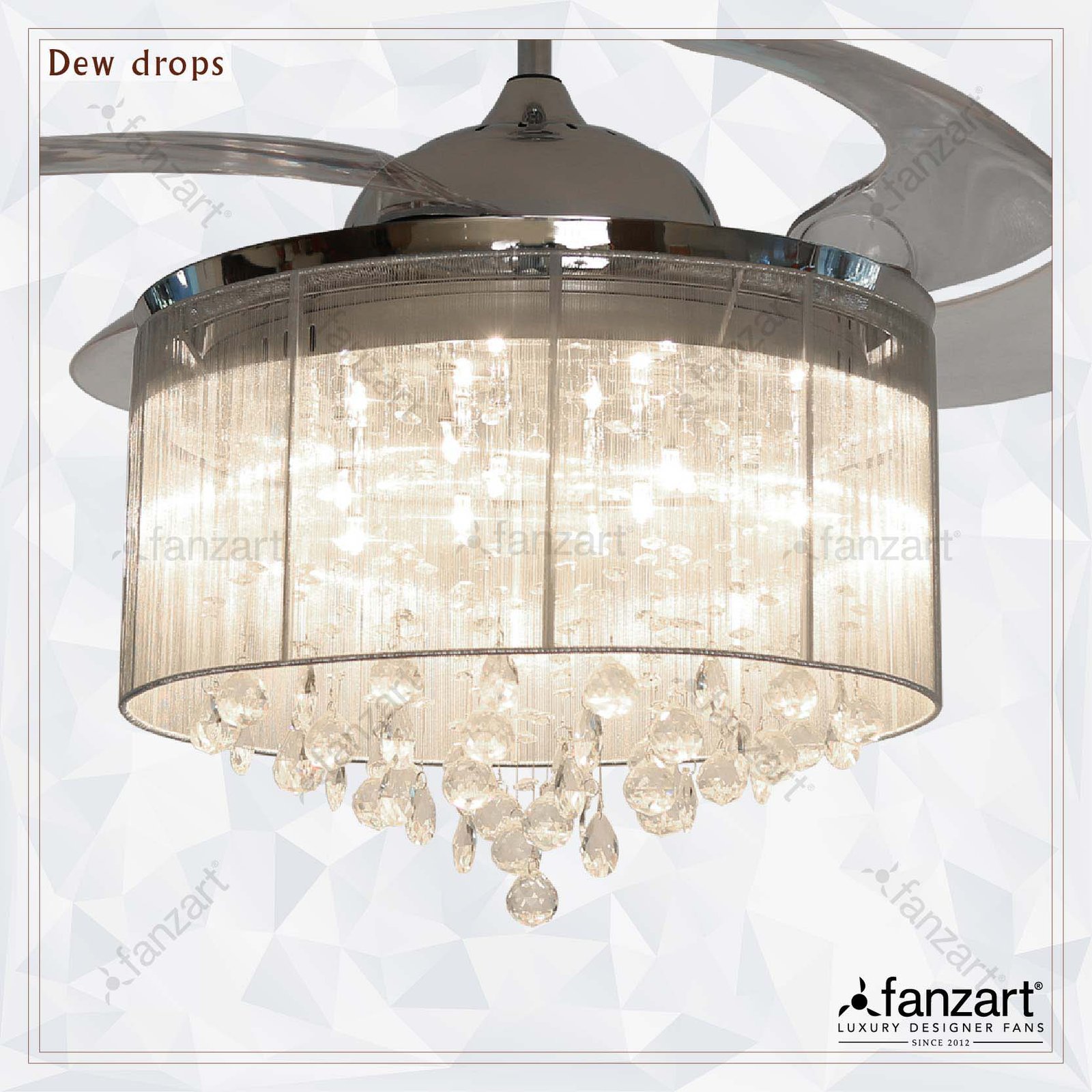 Buy Crystal Ceiling Fans | Luxury Designer Fans | Fanzart
