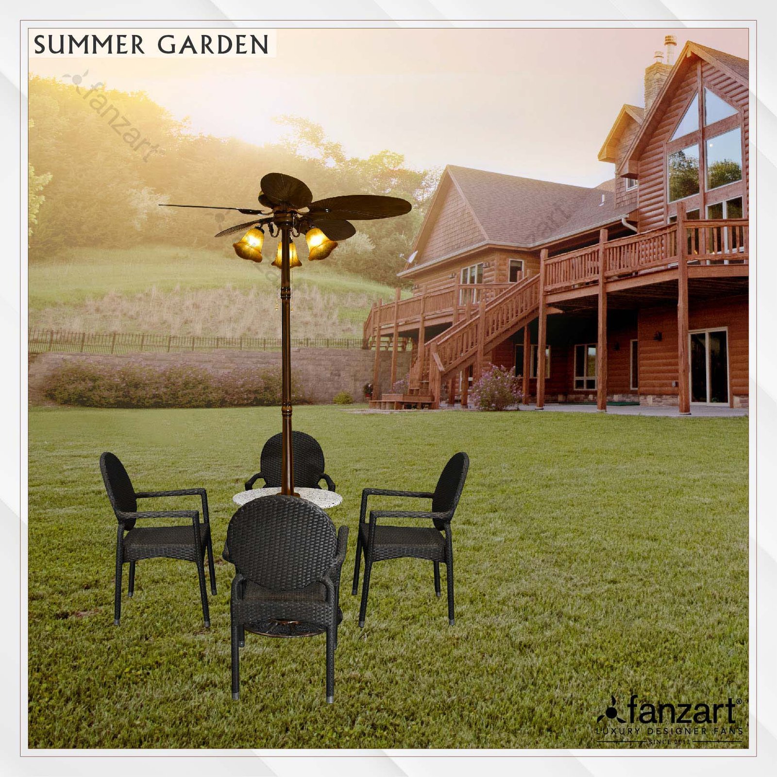 Summer Garden - Designer Outdoor Mist Fan India | Fanzart